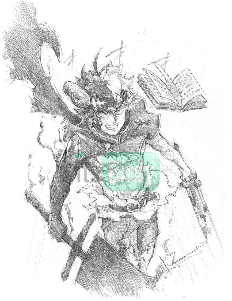 Asta (Demon Form) Original Sketch – Project Rocket